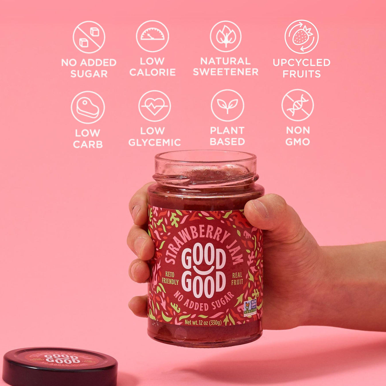 GOOD GOOD® - Strawberry Jam (12oz) - No Added Sugar