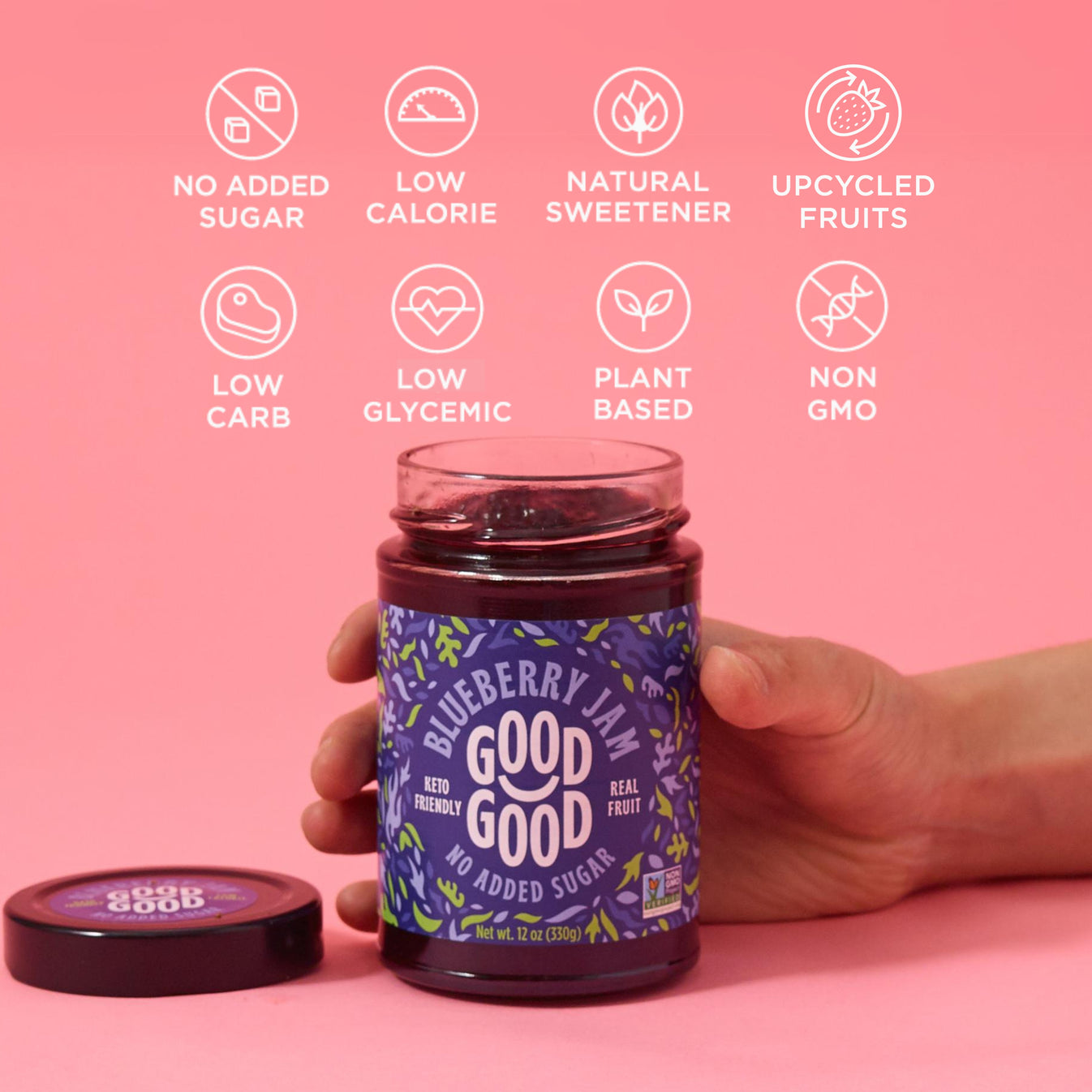 GOOD GOOD® - Blueberry Jam (12oz) - No Added Sugar