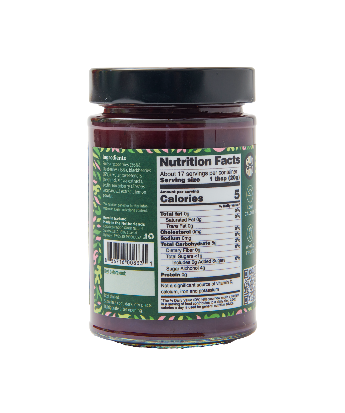 GOOD GOOD® - Forest Fruits Jam (12oz) - No Added Sugar